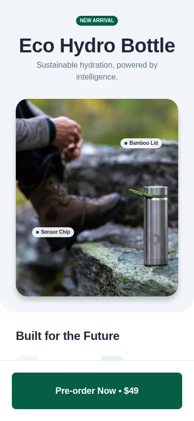 Eco Hydro Bottle UI