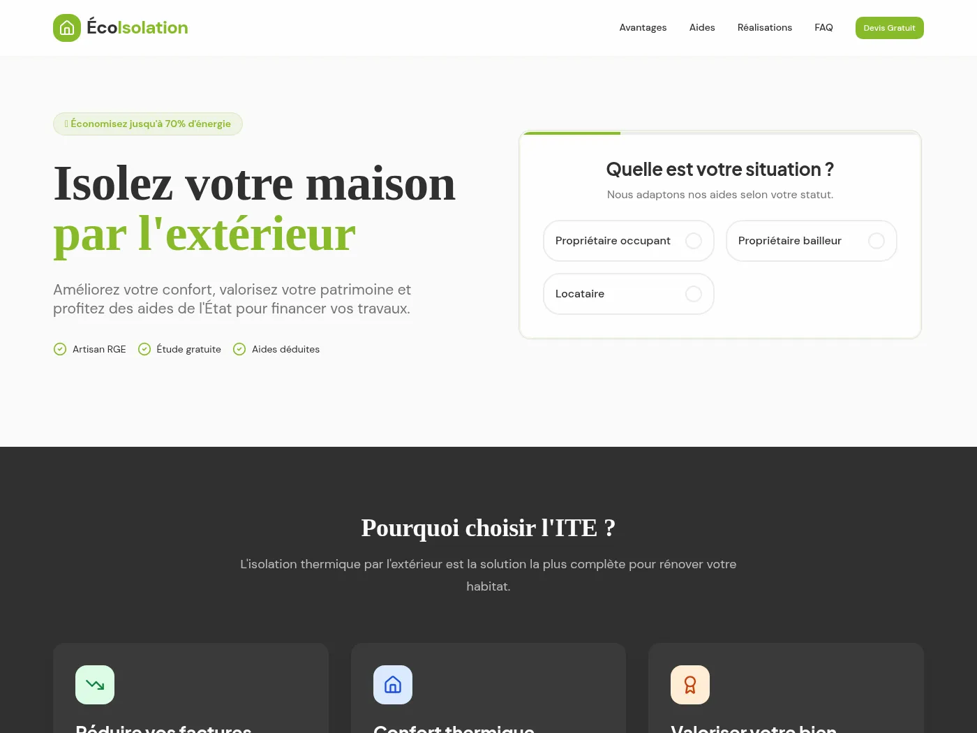 ÉcoIsolation Leads Page
