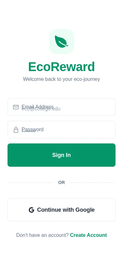 EcoReward Waste App