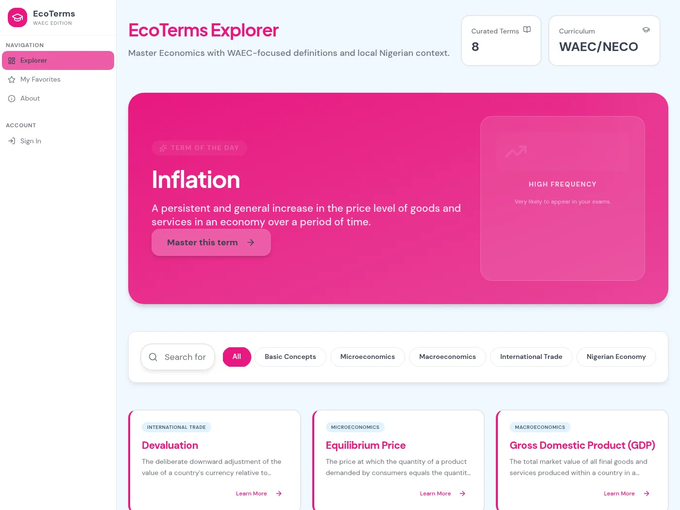 EcoTerms Explorer