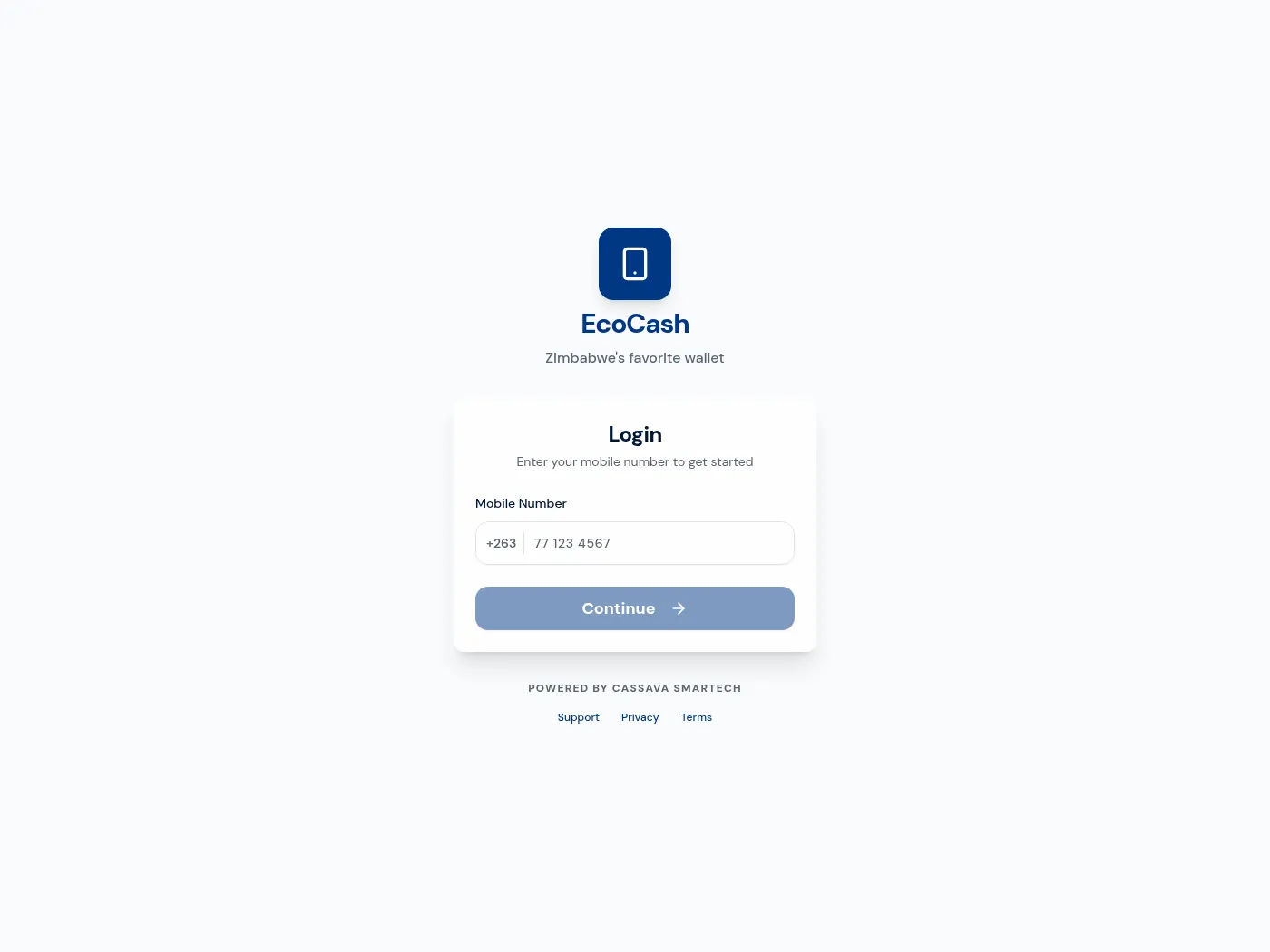 EcoCash Login Clone