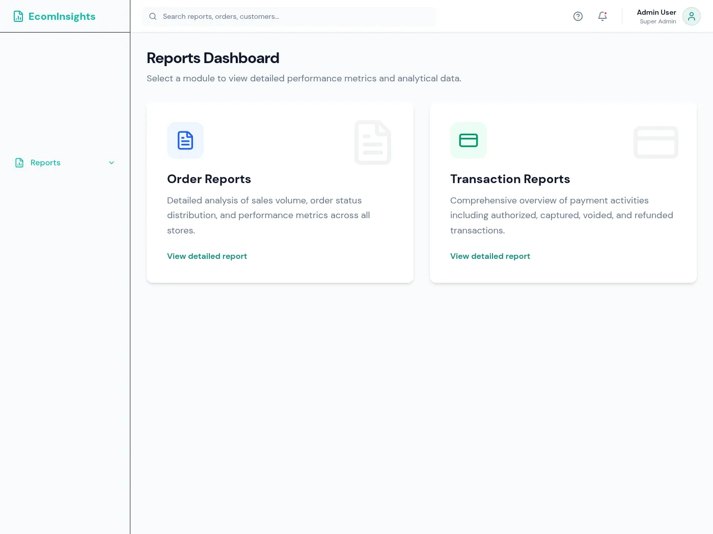 Ecom Insights Dashboard
