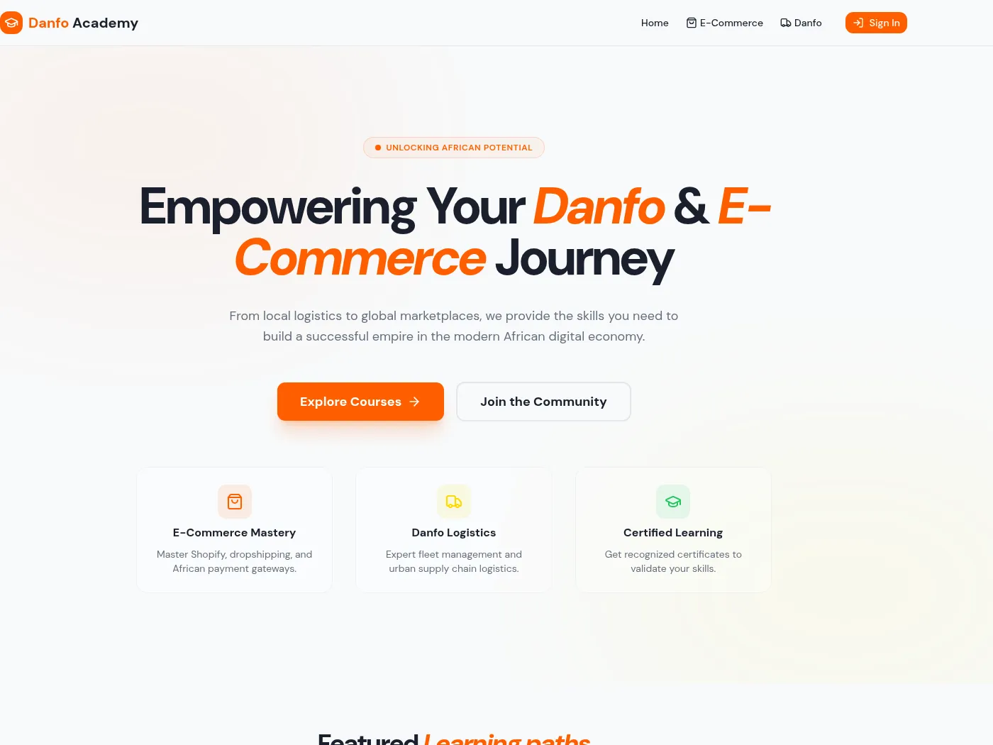 E-Commerce & Danfo Courses