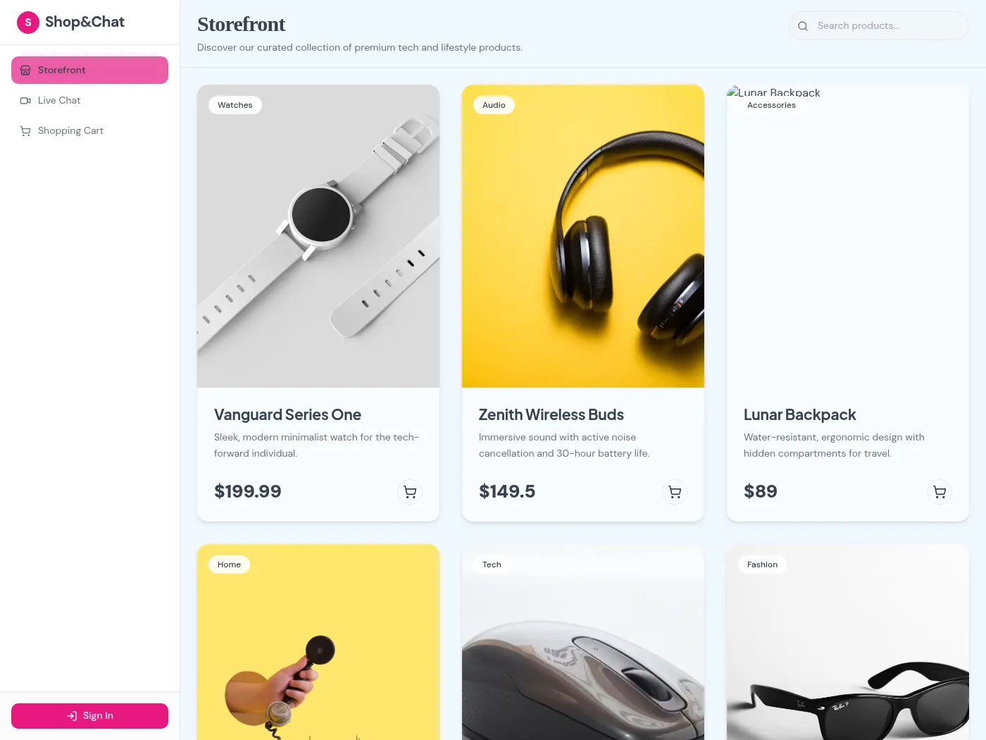 Shop & Chat Platform
