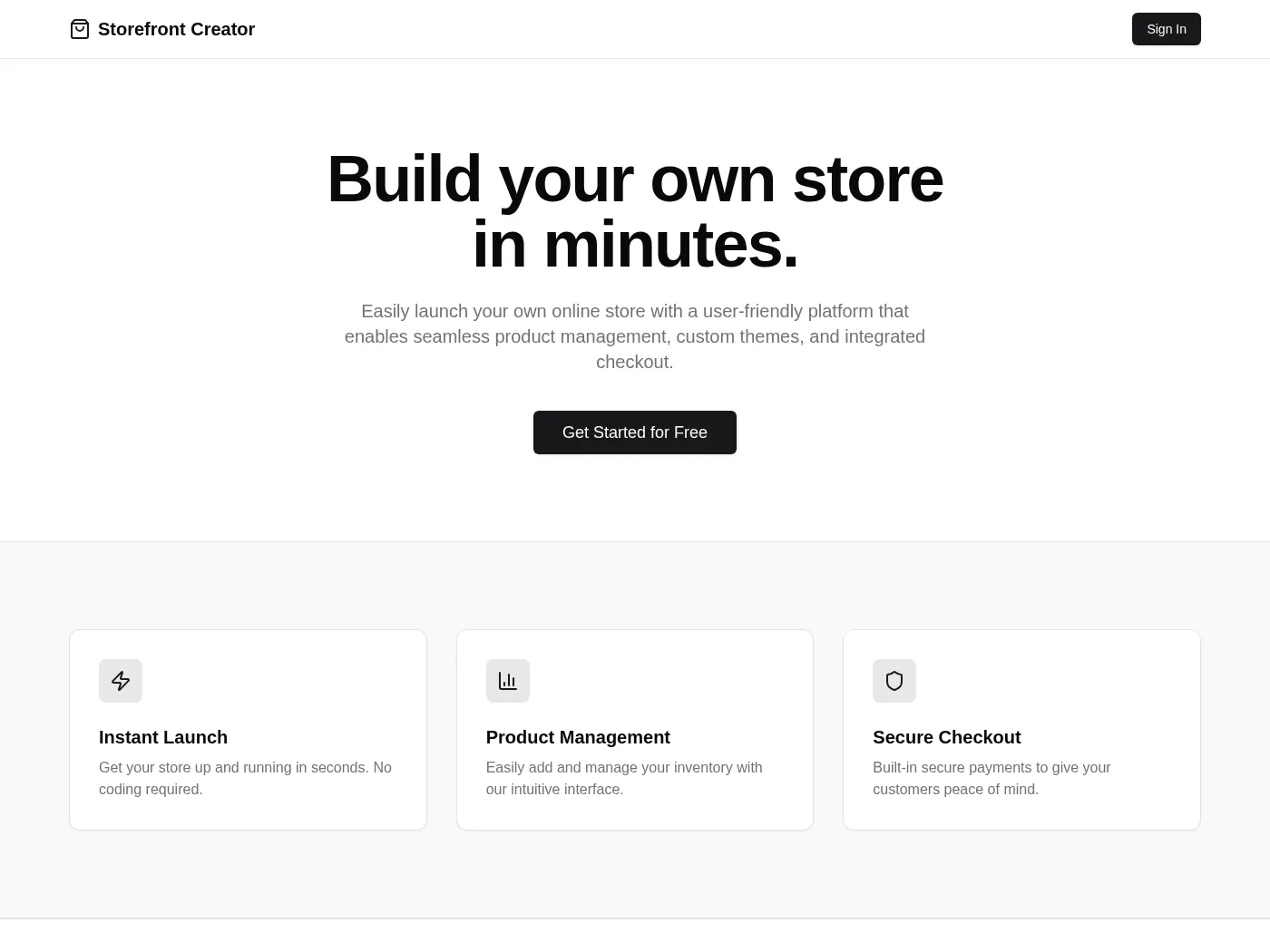Storefront Creator