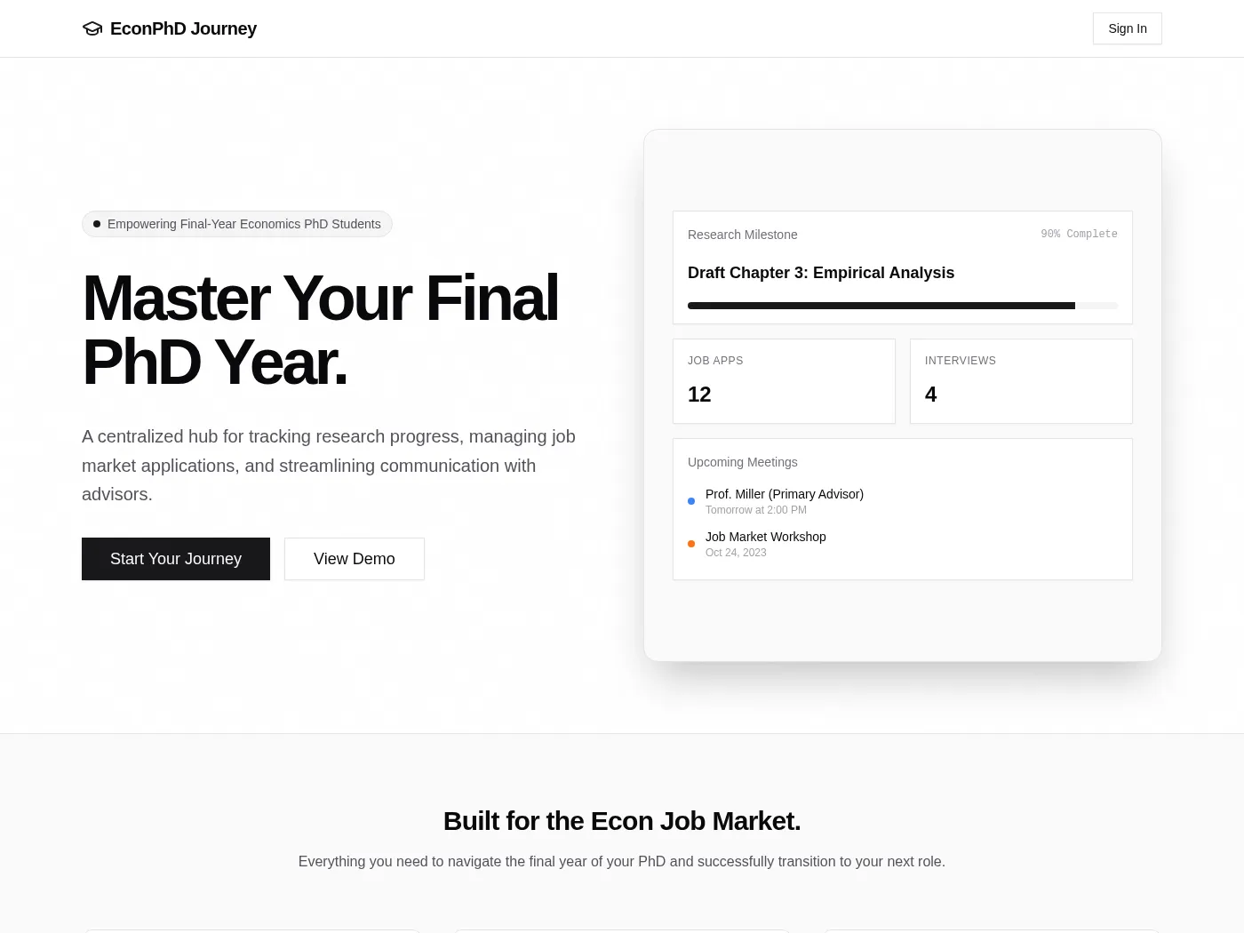 Econ PhD Journey Hub