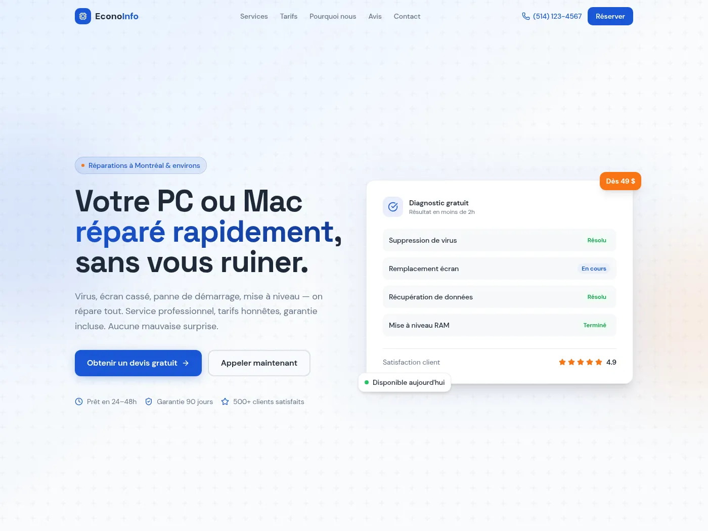 Econo Informatique Landing