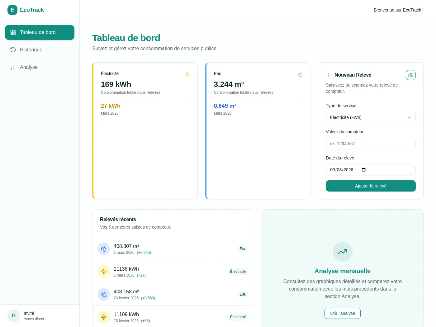 EcoTrack Utility Monitor