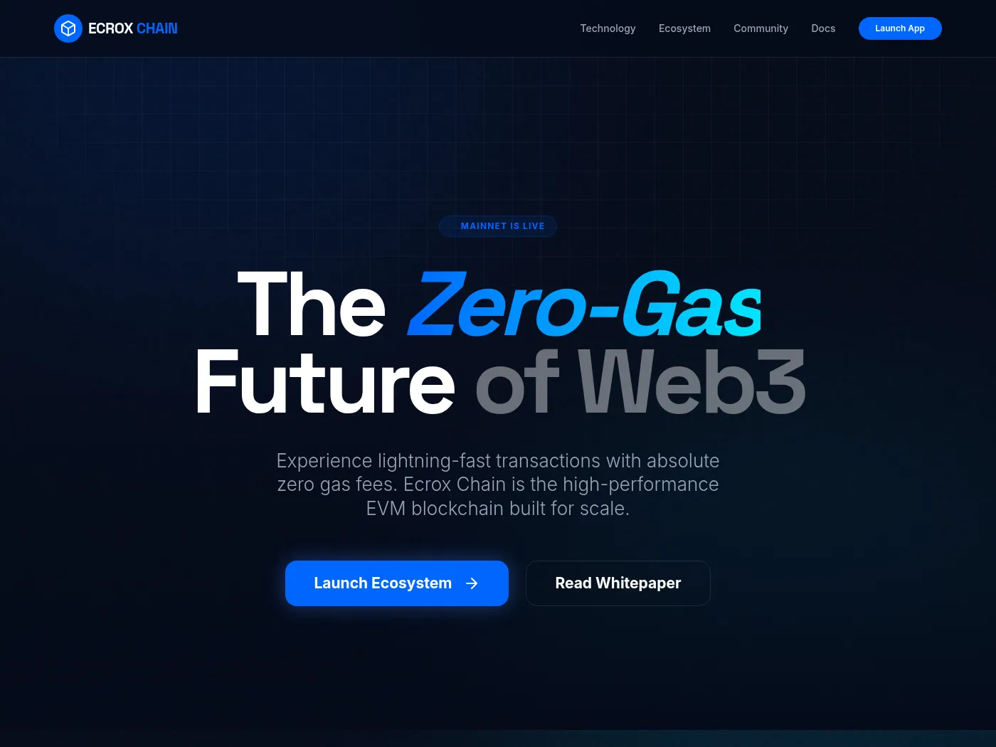 Ecrox Zero Gas Blockchain
