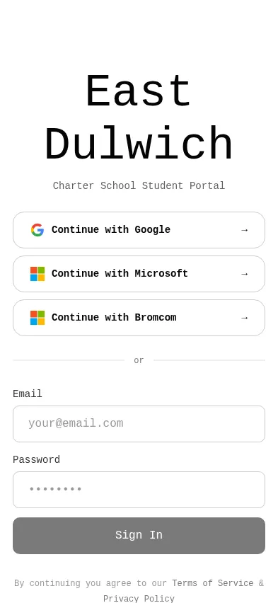 East Dulwich Student Portal