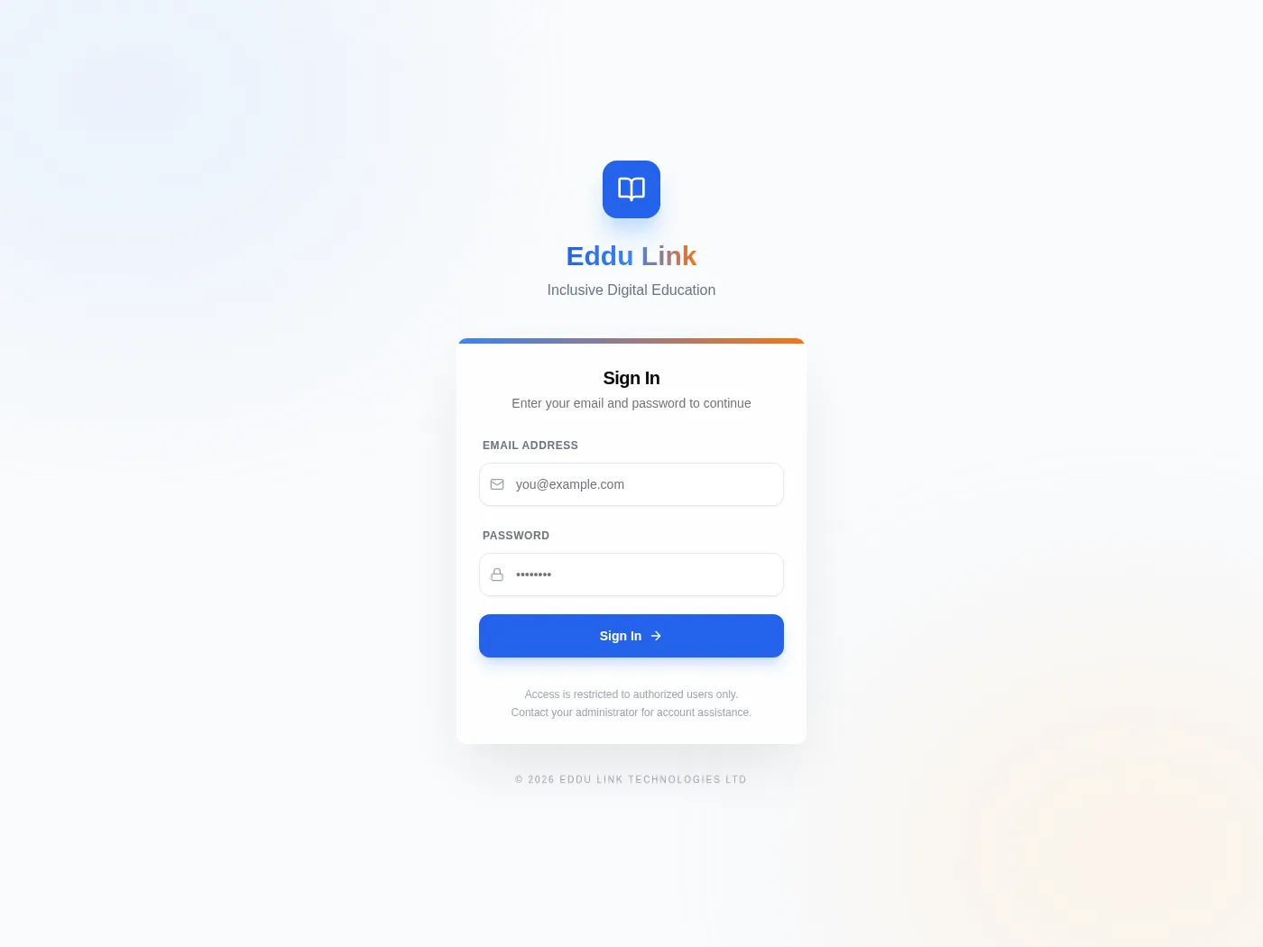 Eddu Link Technologies Ltd - Inclusive Digital Education Platform