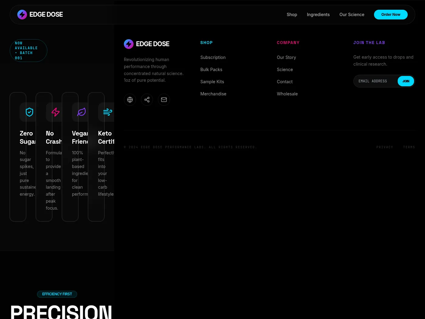 Edge Dose Retail Homepage