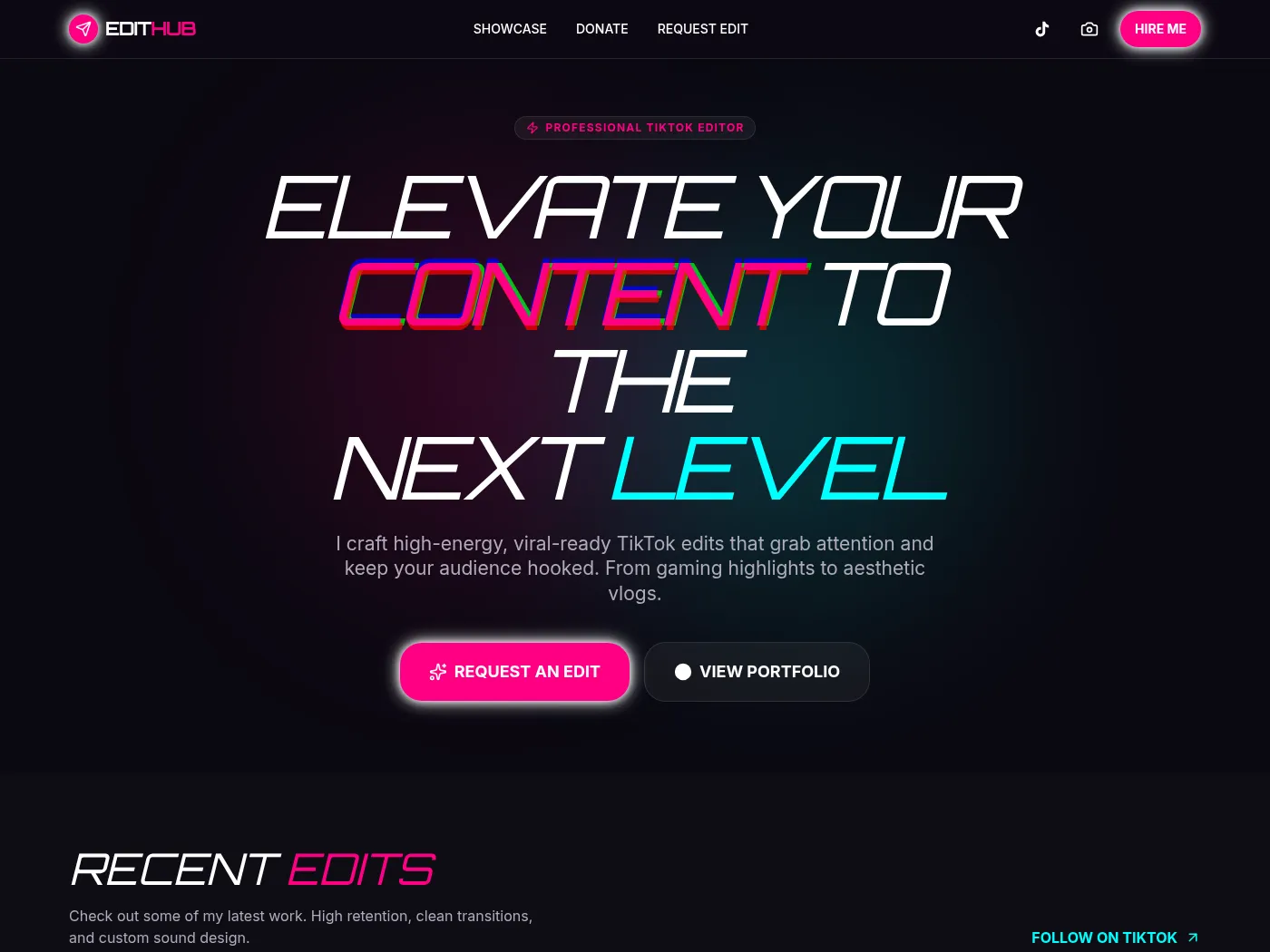 EditHub Landing Page