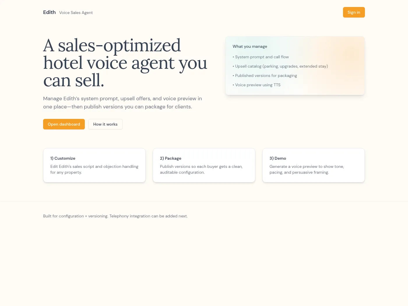 Edith Voice Sales Agent