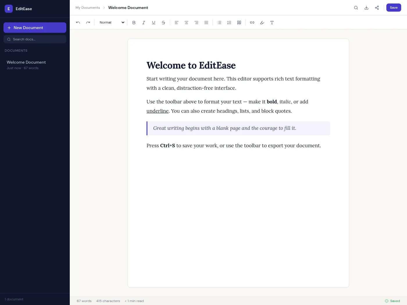 EditEase Website