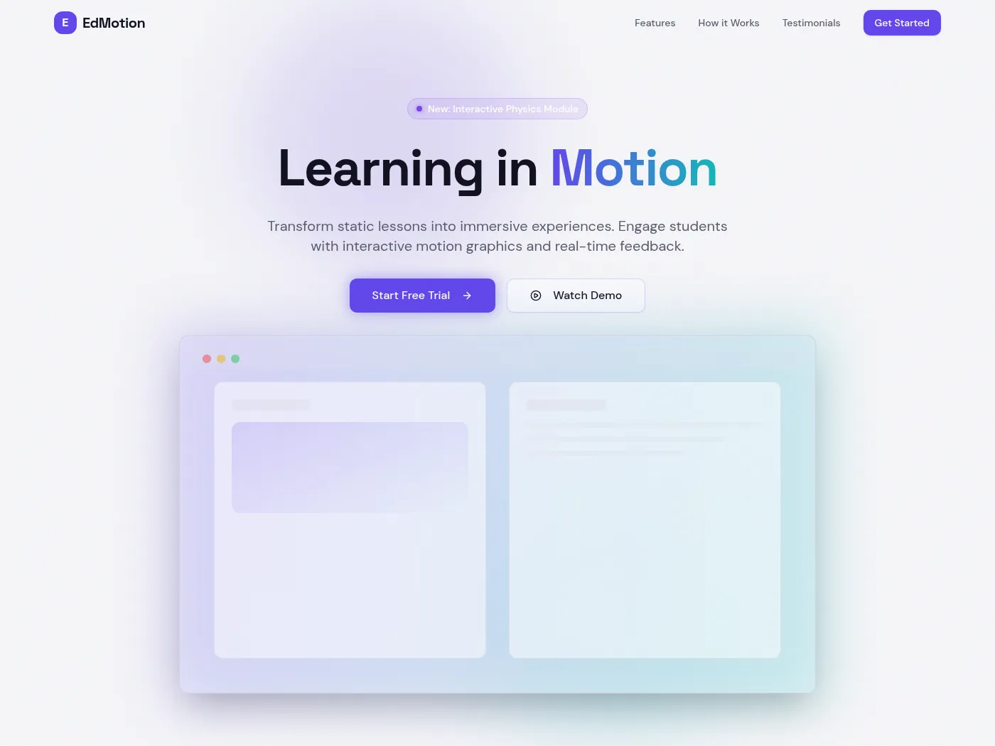 EdTech Motion Landing