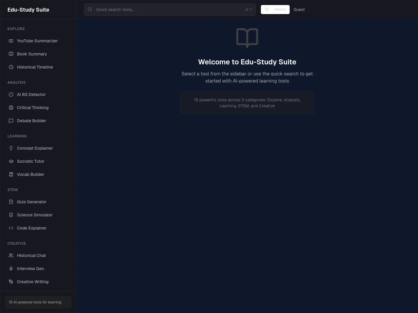 Edu-Study Suite Dashboard