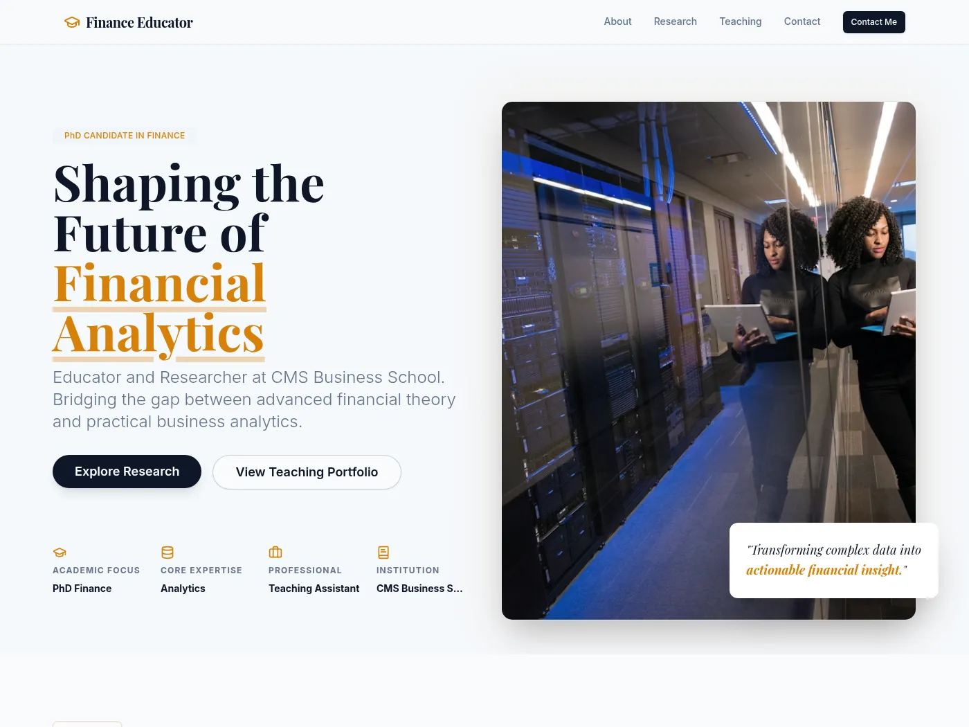 Finance Educator Portfolio