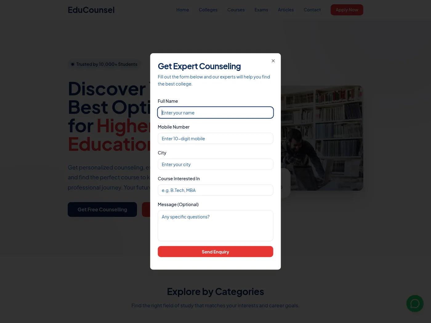 EduCounsel Lead Website