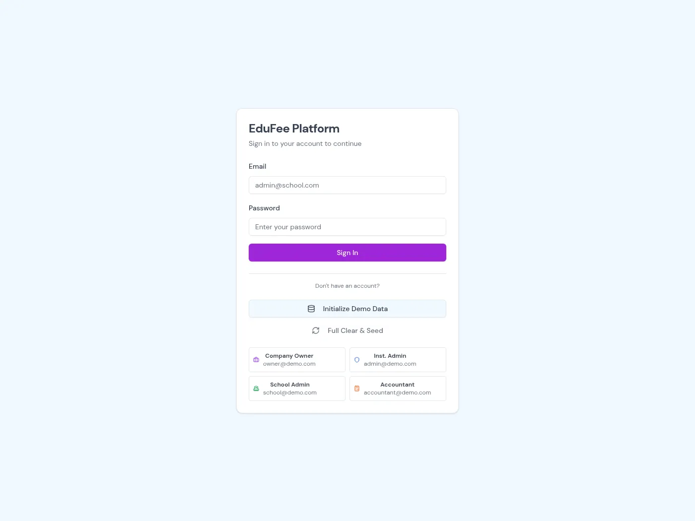 EduFee SaaS Platform