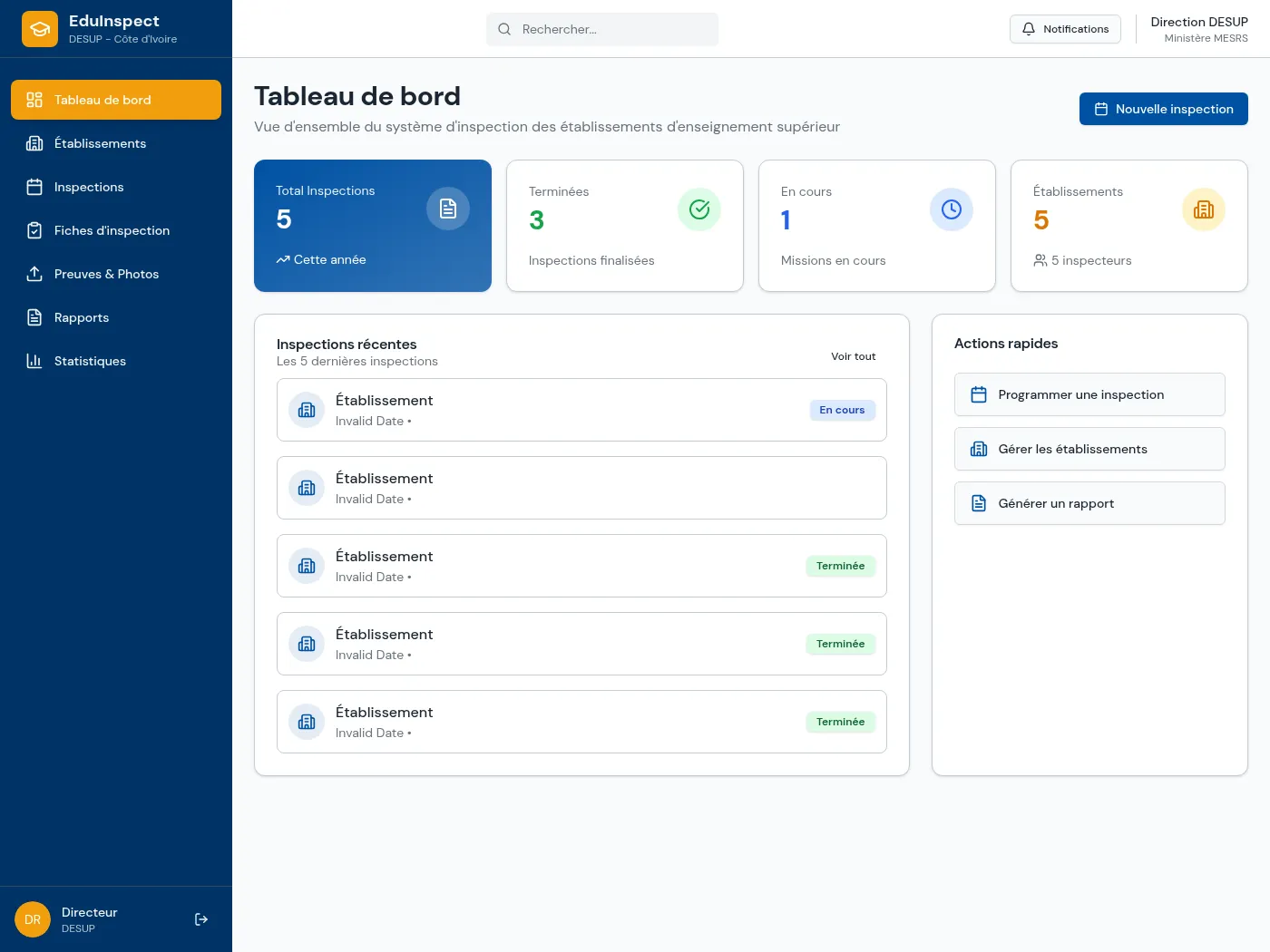 EduInspect Dashboard