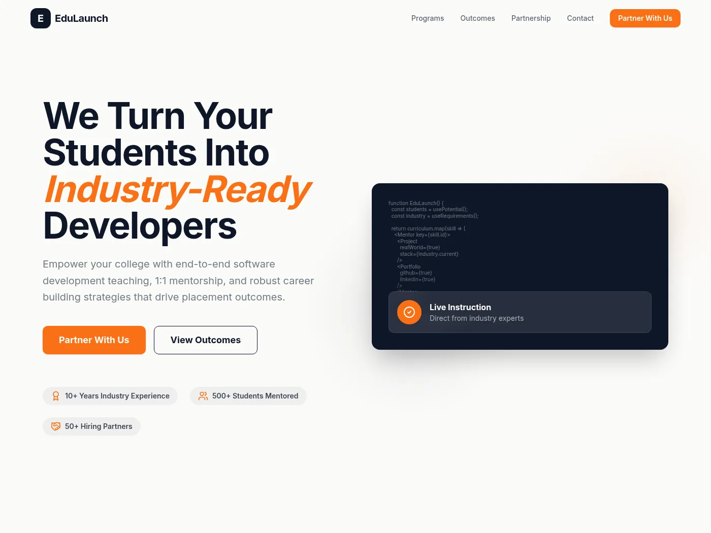 EduLaunch B2B Landing Page