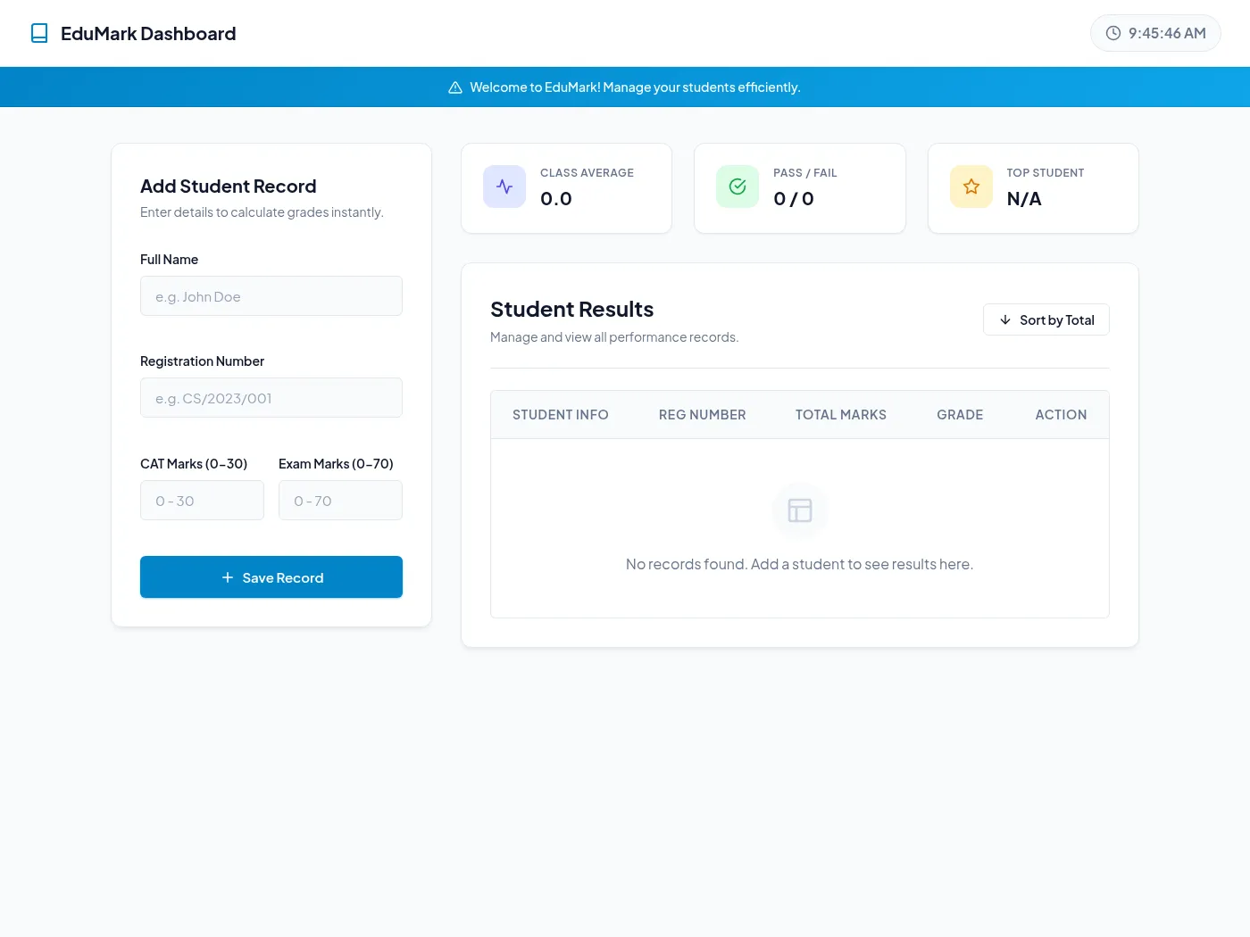 EduMark Dashboard