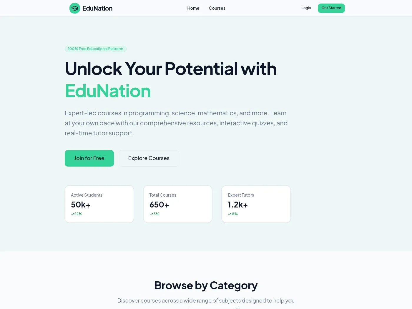 EduNation Learning Platform