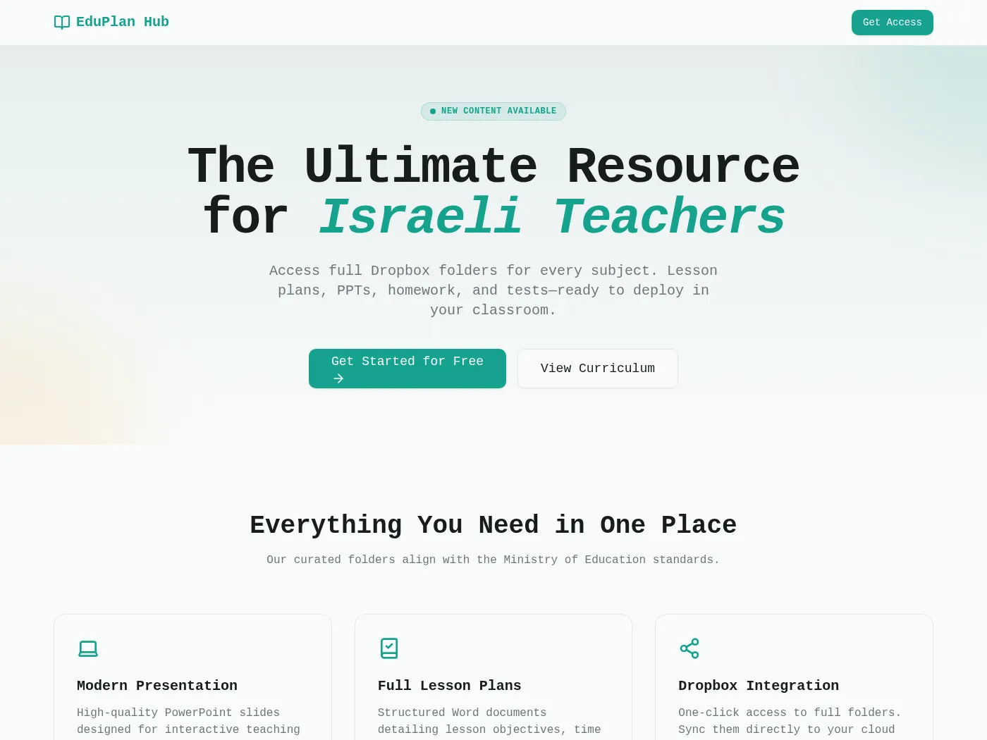 EduPlan Folder Hub