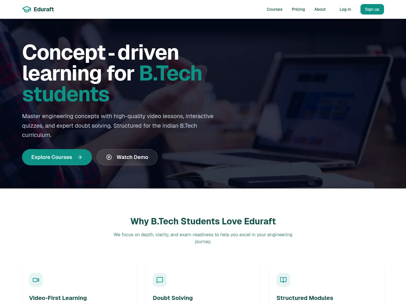 Eduraft: B.Tech Learning Hub