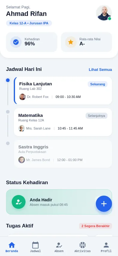 EduSleek Mobile Dashboard