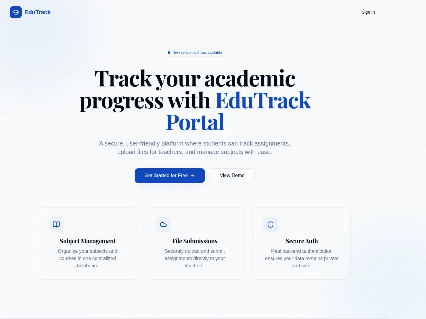 EduTrack Portal