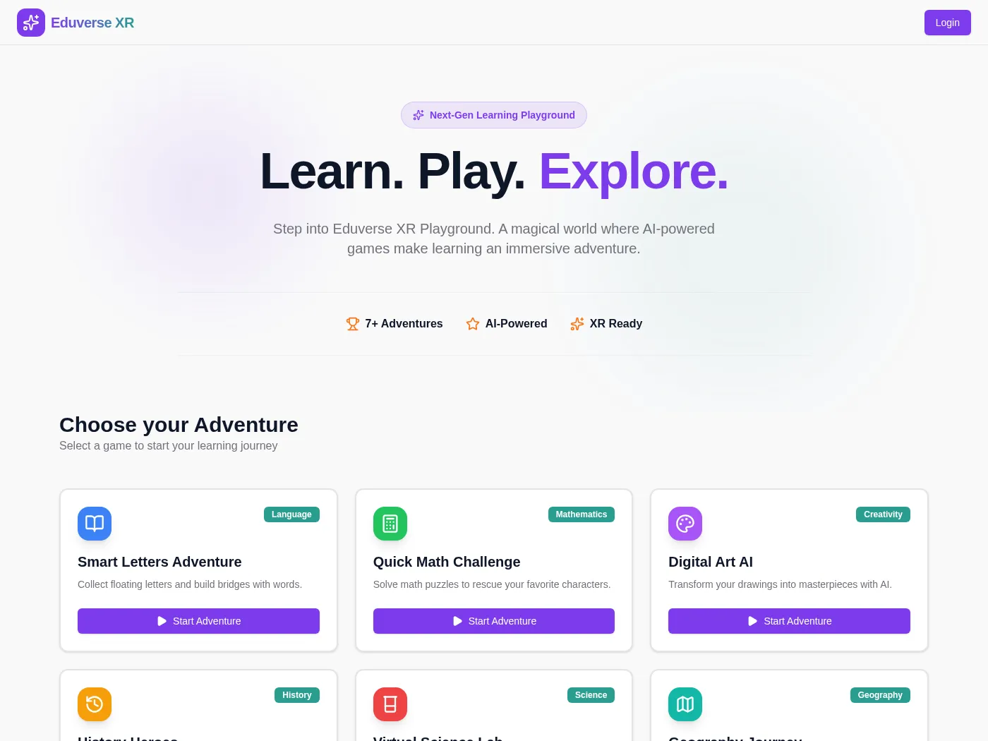 Eduverse XR Playground | Built with Blink
