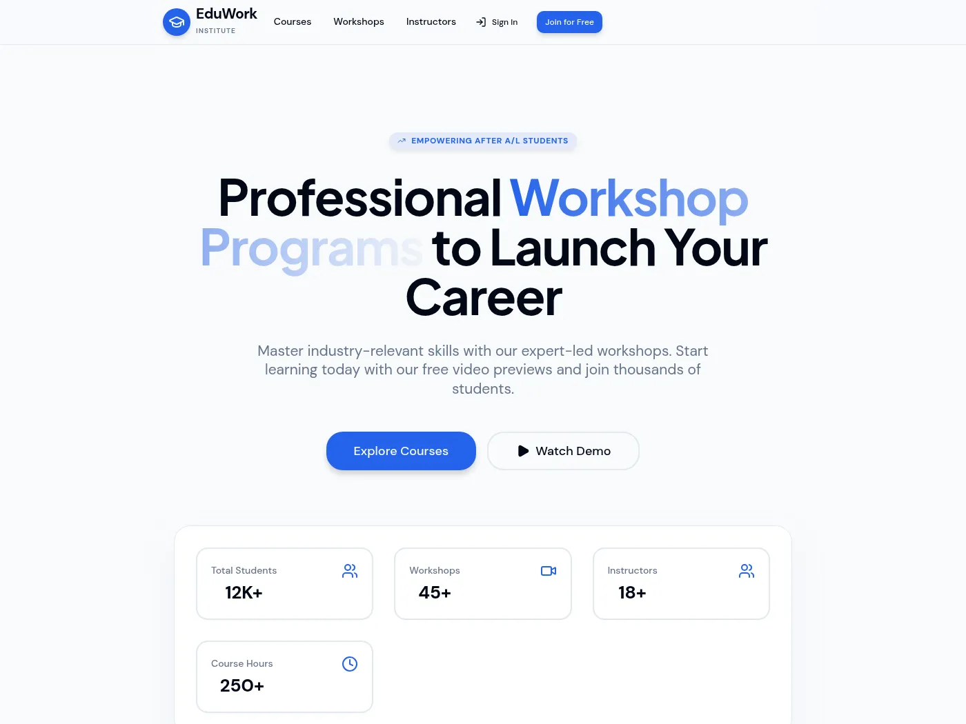 EduWork Landing Page