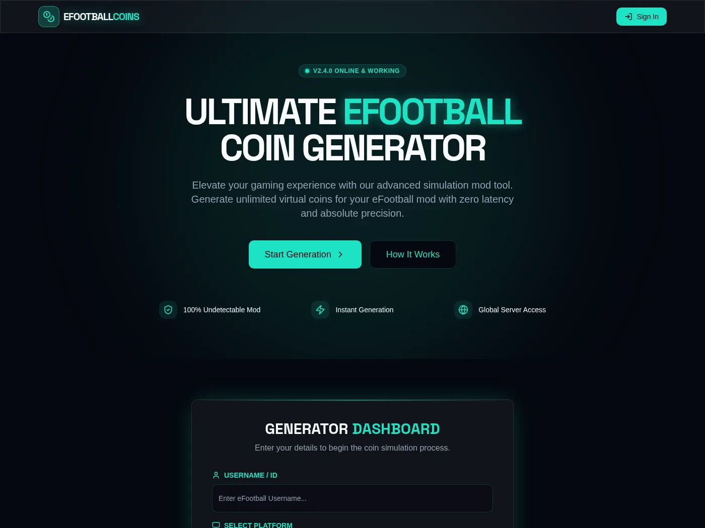 eFootball Coin Generator