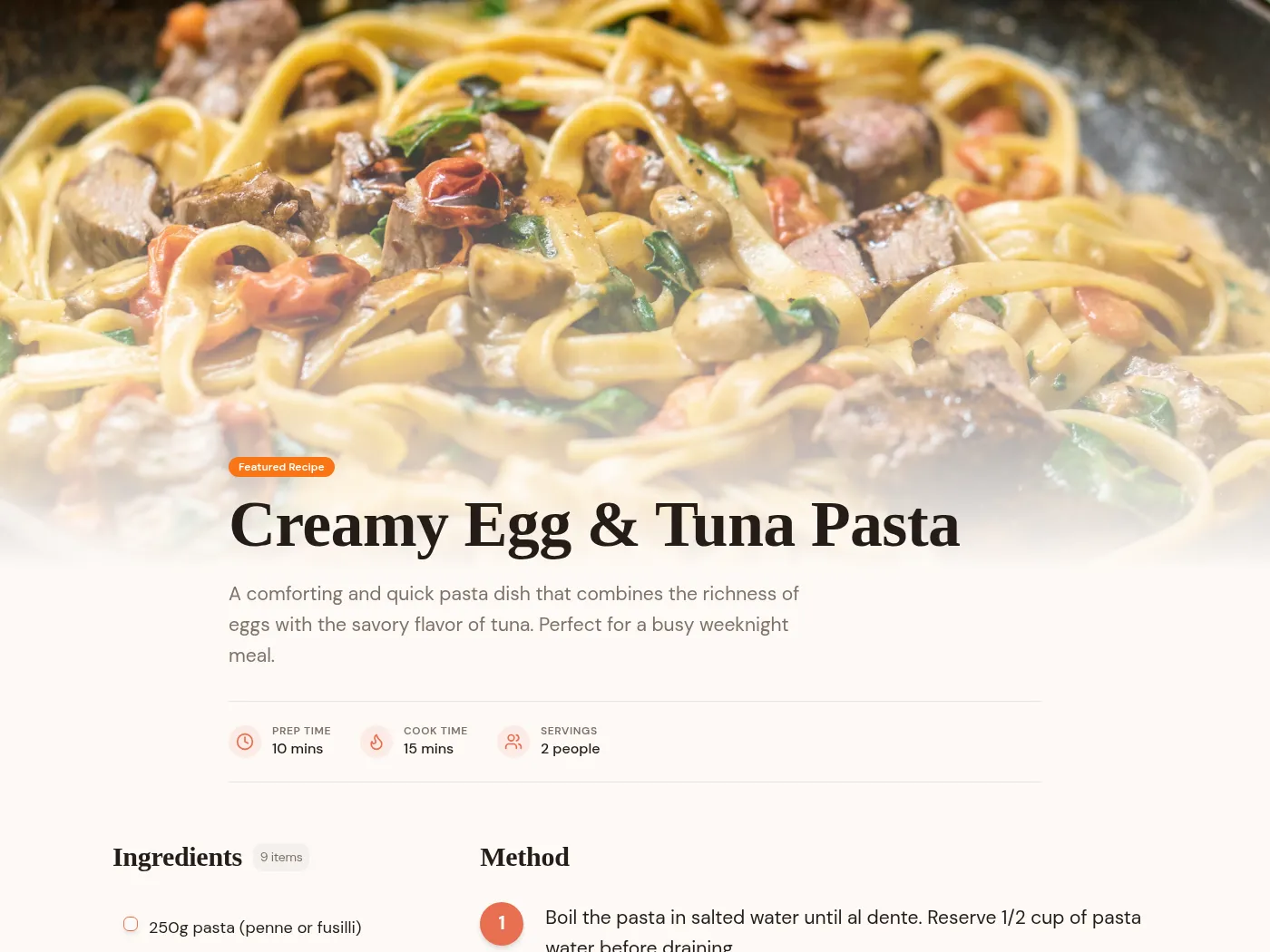 Egg Tuna Pasta Recipes