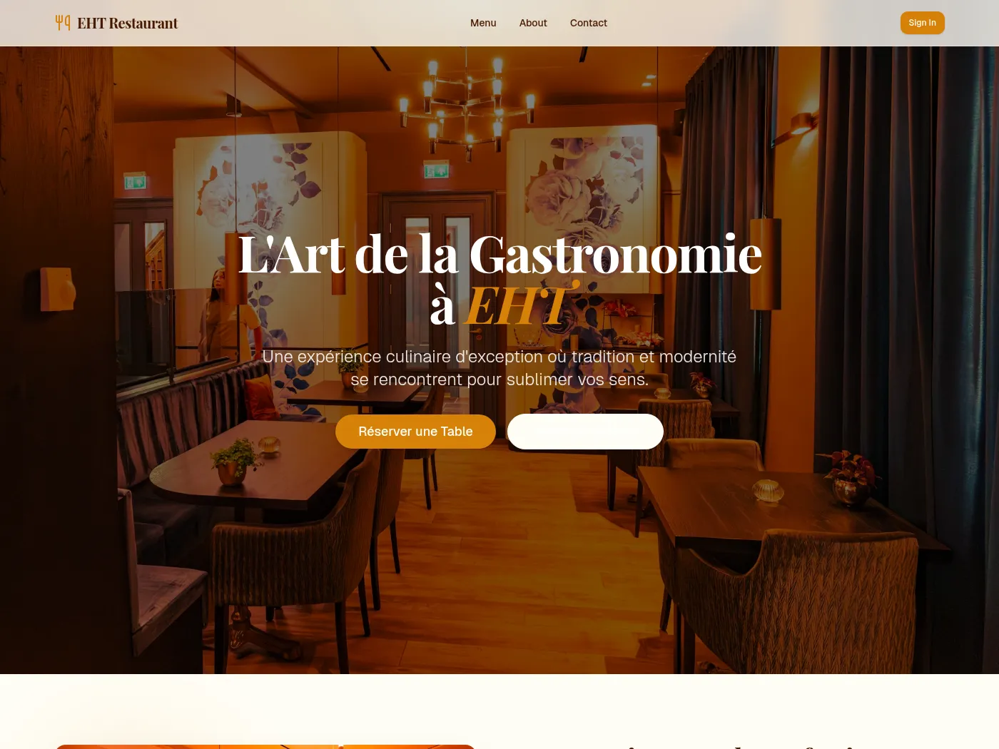 EHT Restaurant Reservation