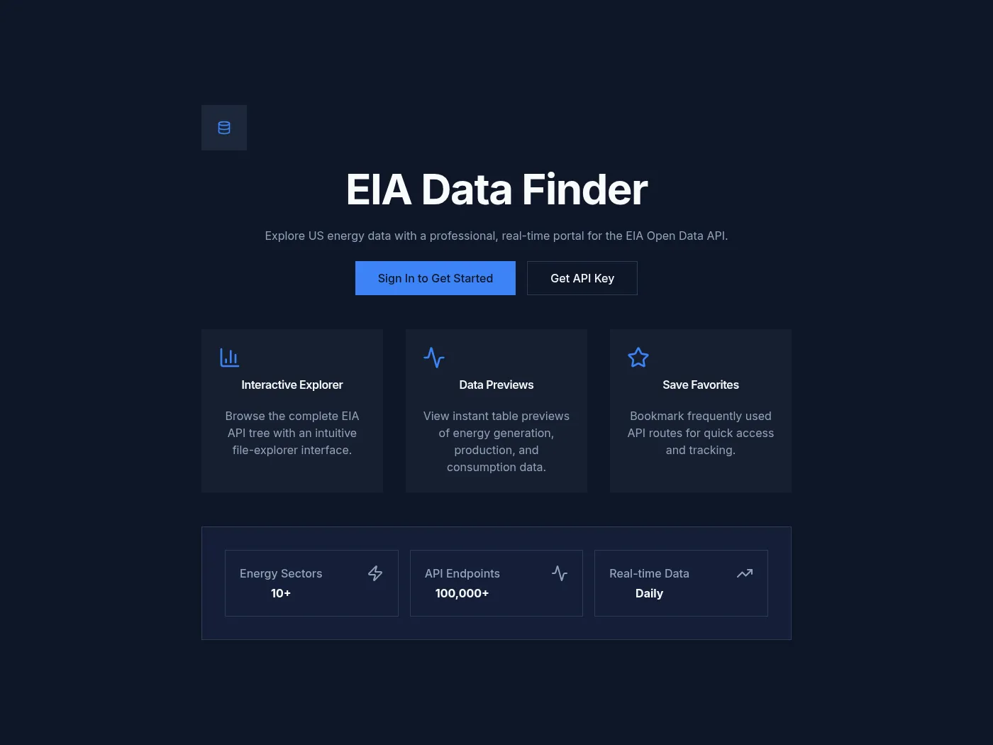EIA Data Finder