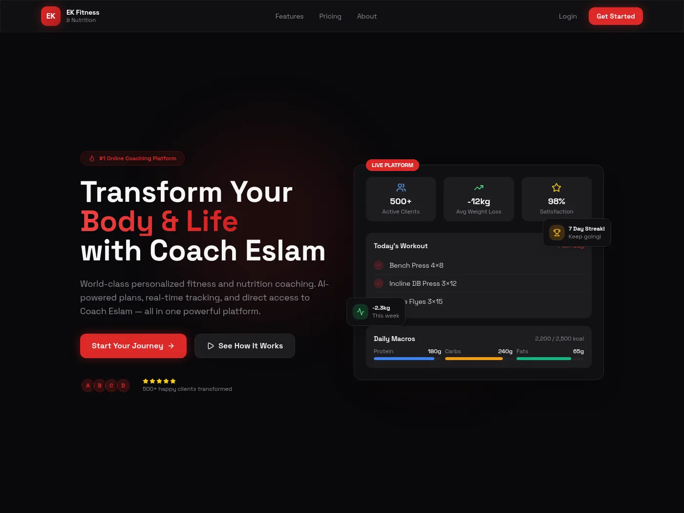 EK Fitness Coaching Suite