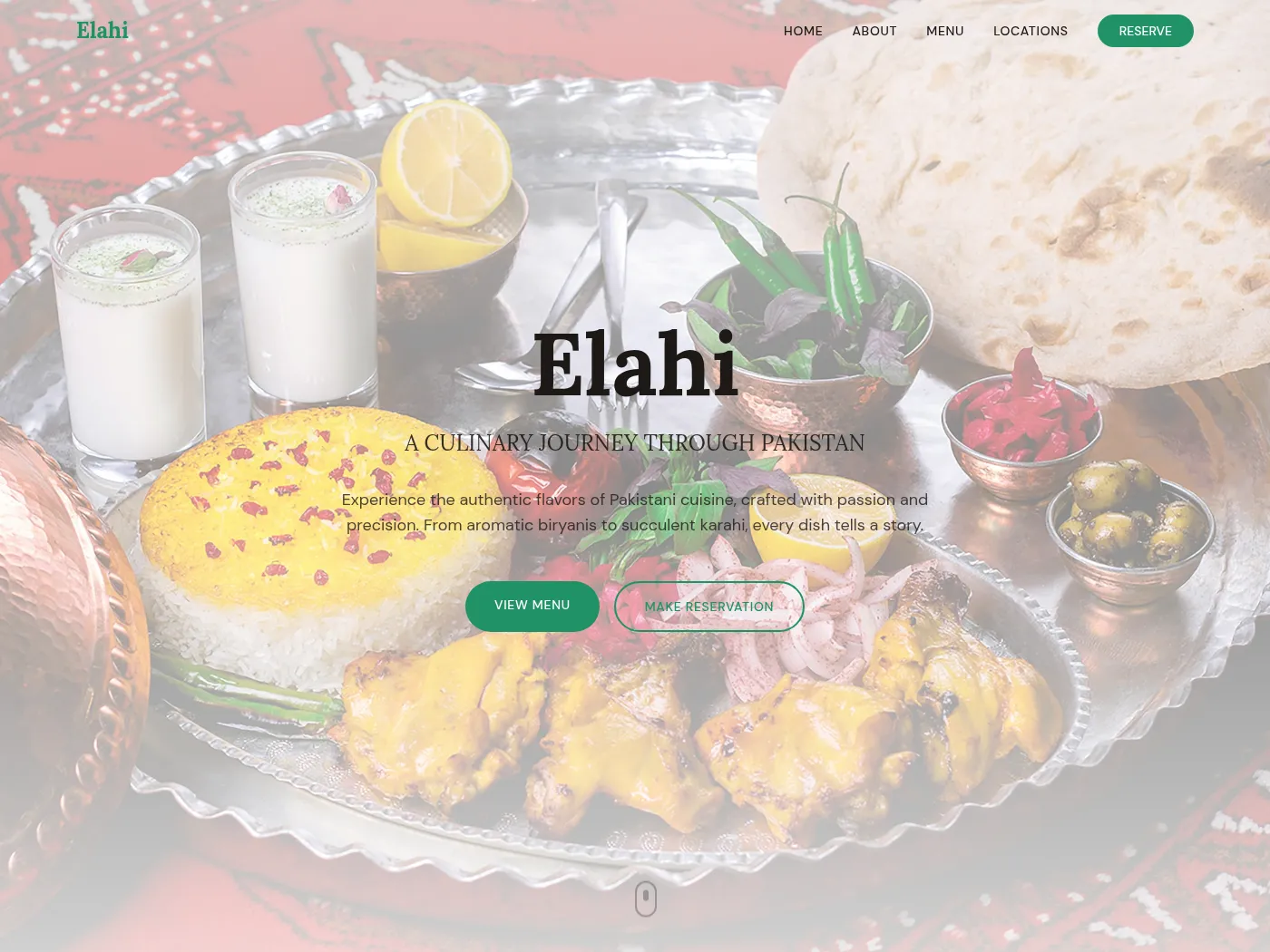 Elahi Restaurant Web