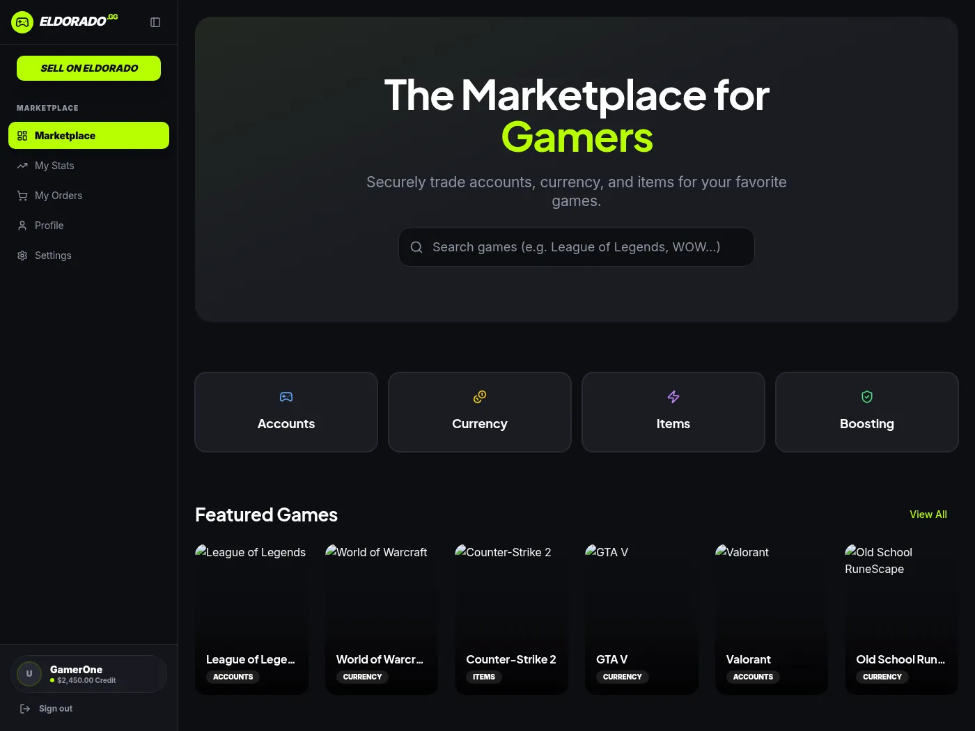 Eldorado Marketplace Clone
