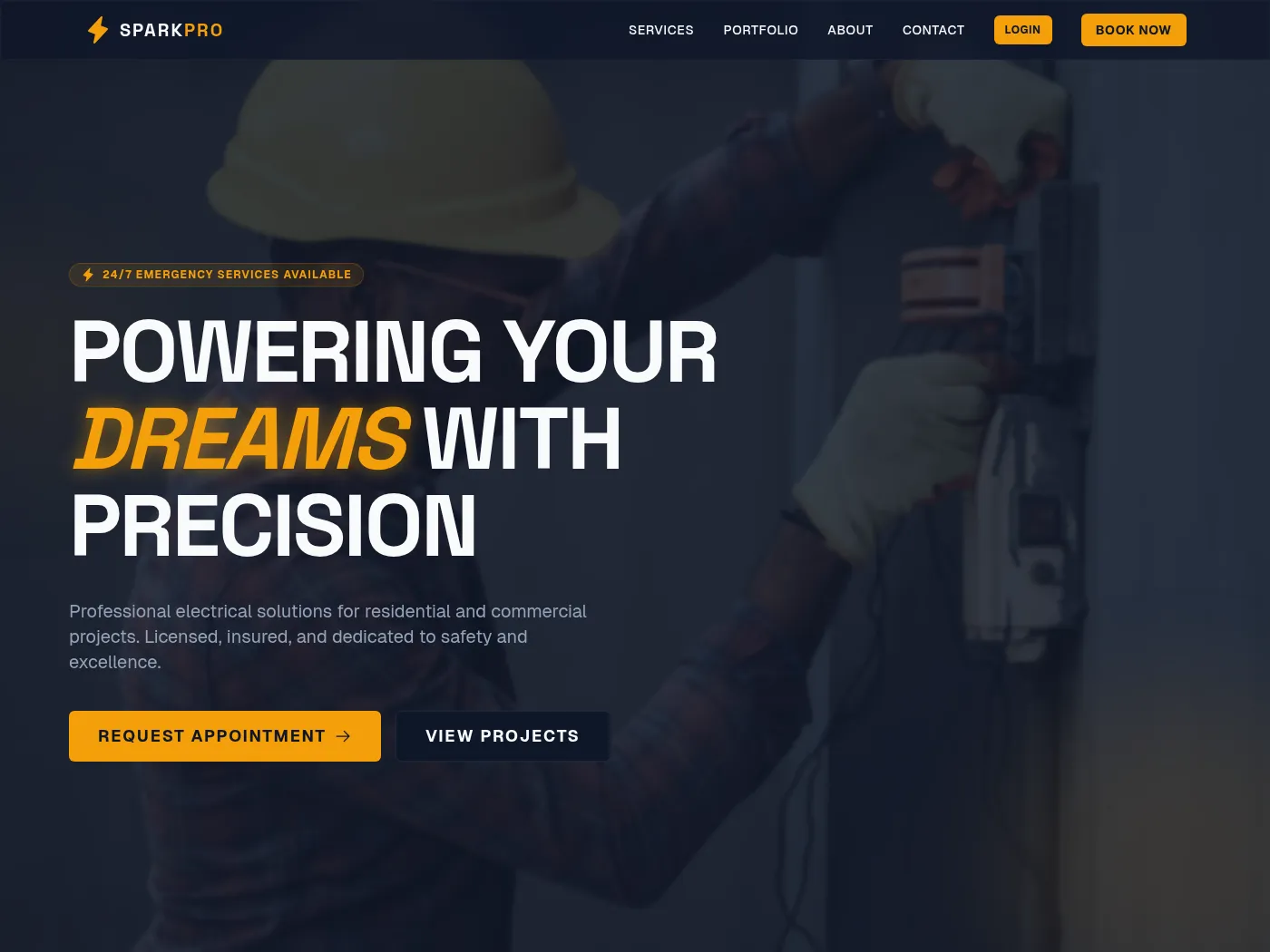 SparkPro Electrician Site