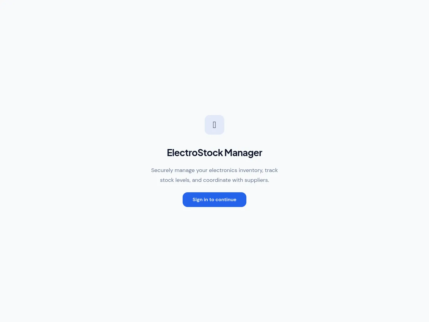 Electro Inventory Manager