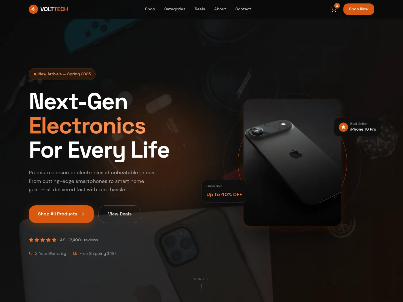 Sleek Electronics Storefront