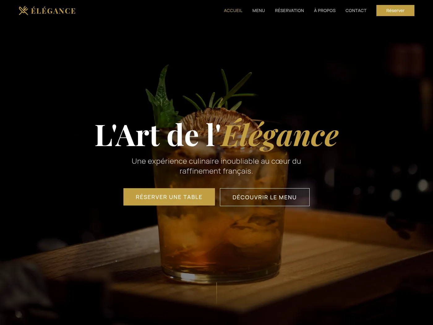 ÉLÉGANCE Restaurant Web