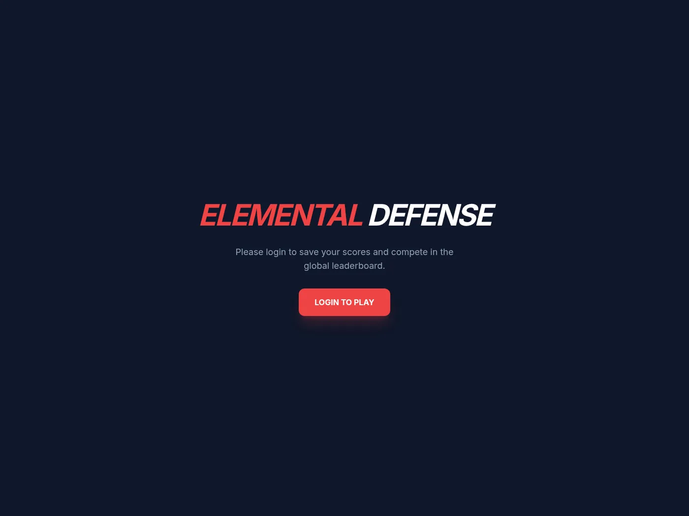Elemental Defense Game