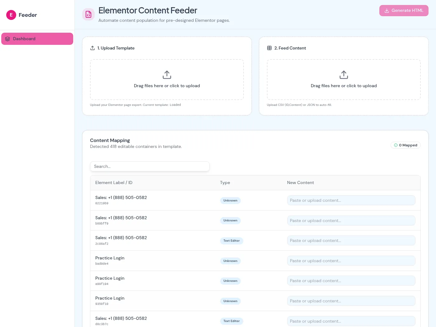 Elementor Content Feeder