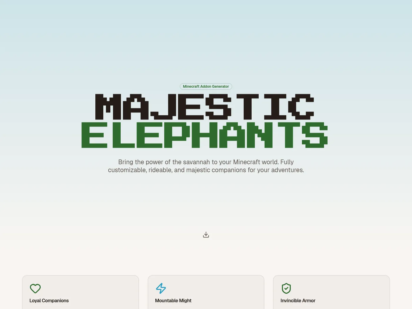Minecraft Elephant McAddon
