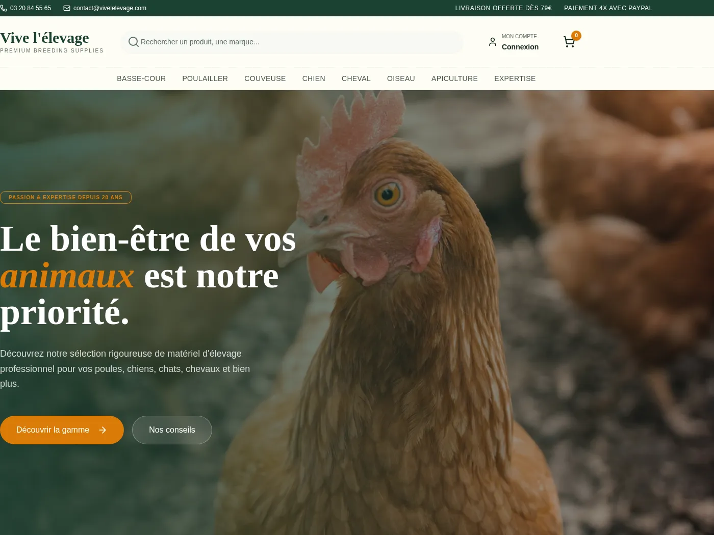 Elevage E-Shop Modern UI