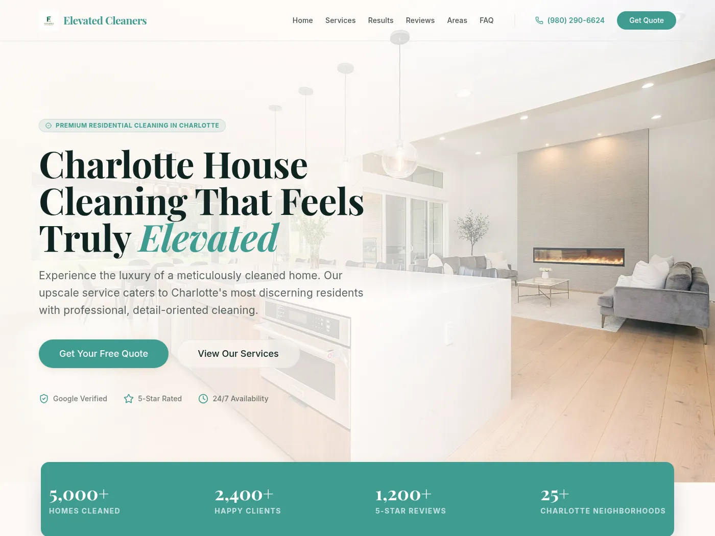 Elevated Cleaners Website